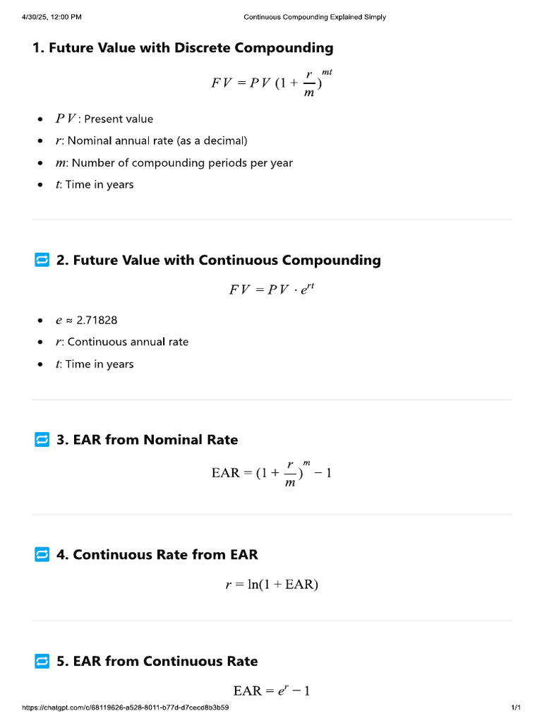 Continuous Rates | PDF