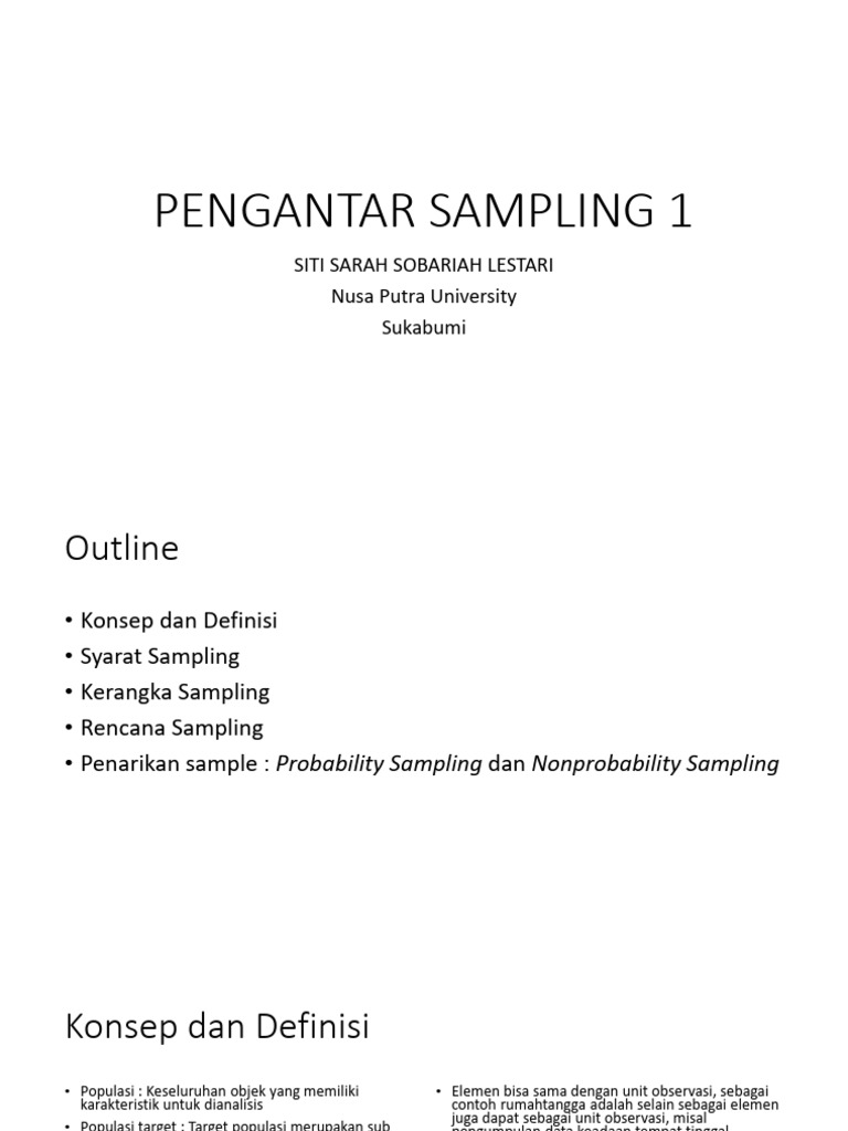 Pengantar Sampling | PDF