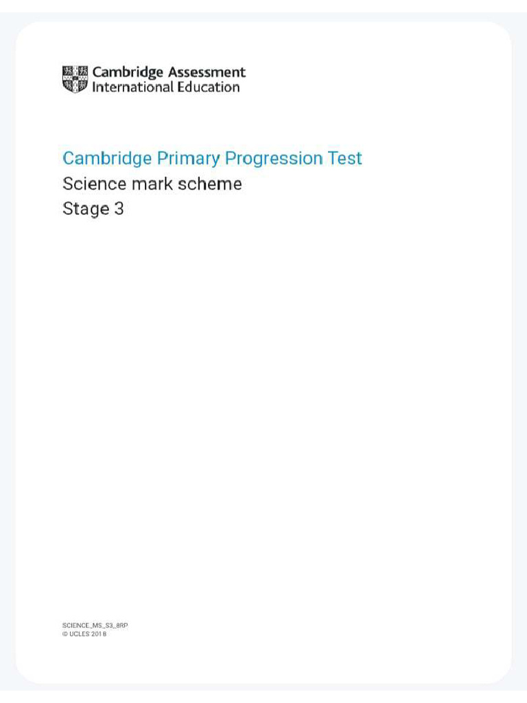 Science Paper 2 2018 Mark Scheme | PDF