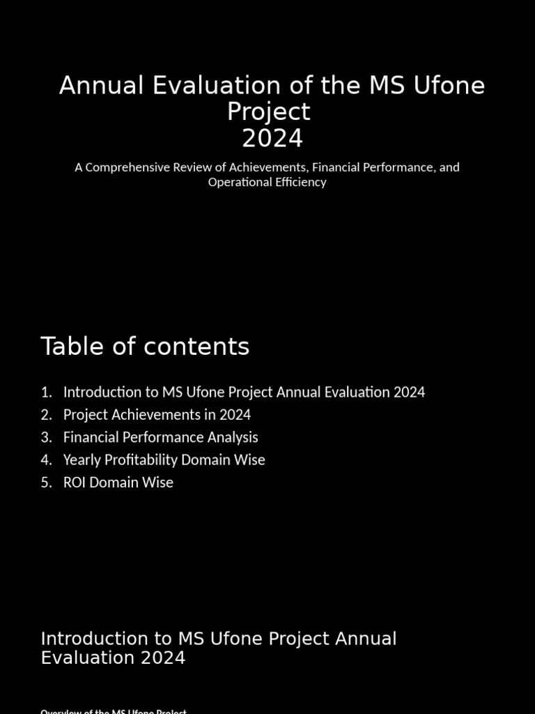 MS Ufone Project 2024 Performance | PDF | Business Economics | Economies