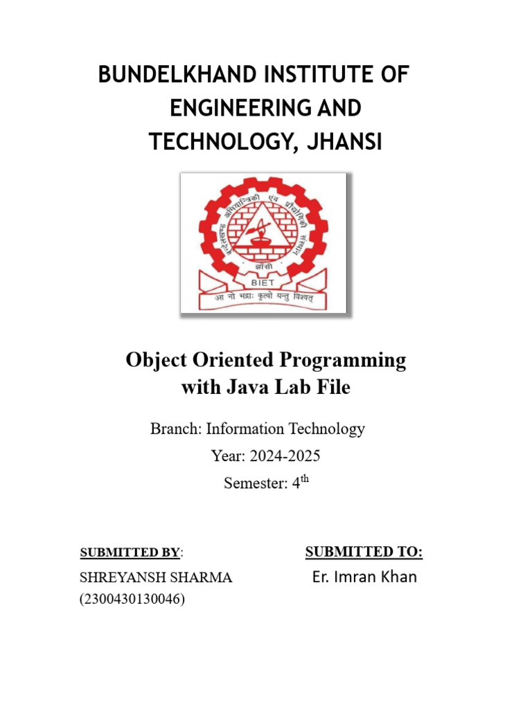 Shreyansh Java File Front | PDF