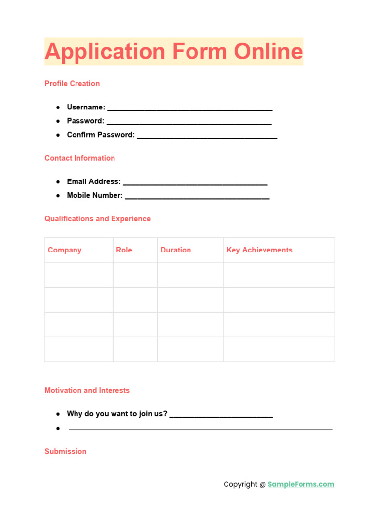 Application Form Online | PDF
