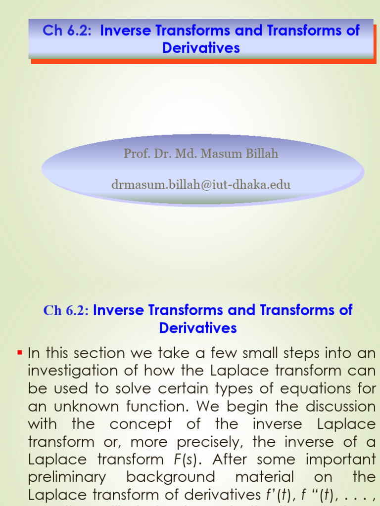 Inverse Laplace | PDF | Laplace Transform | Function (Mathematics)