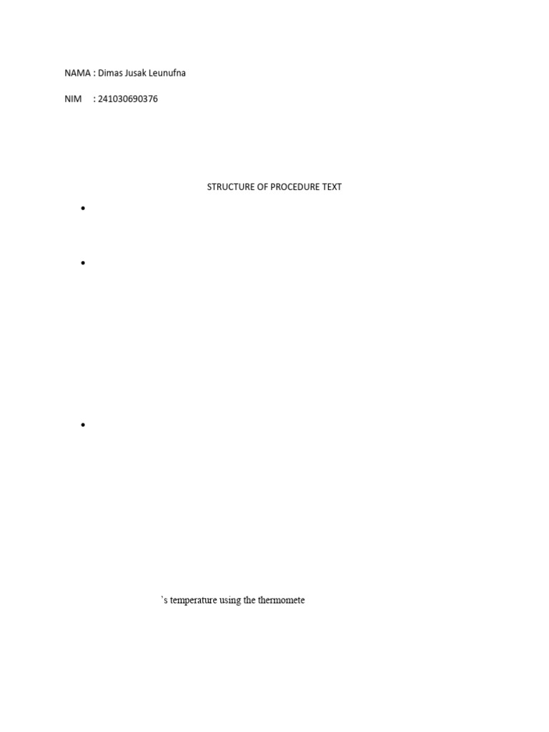 Tugas Structure of Procedure Text. Habibi Raudoh | PDF