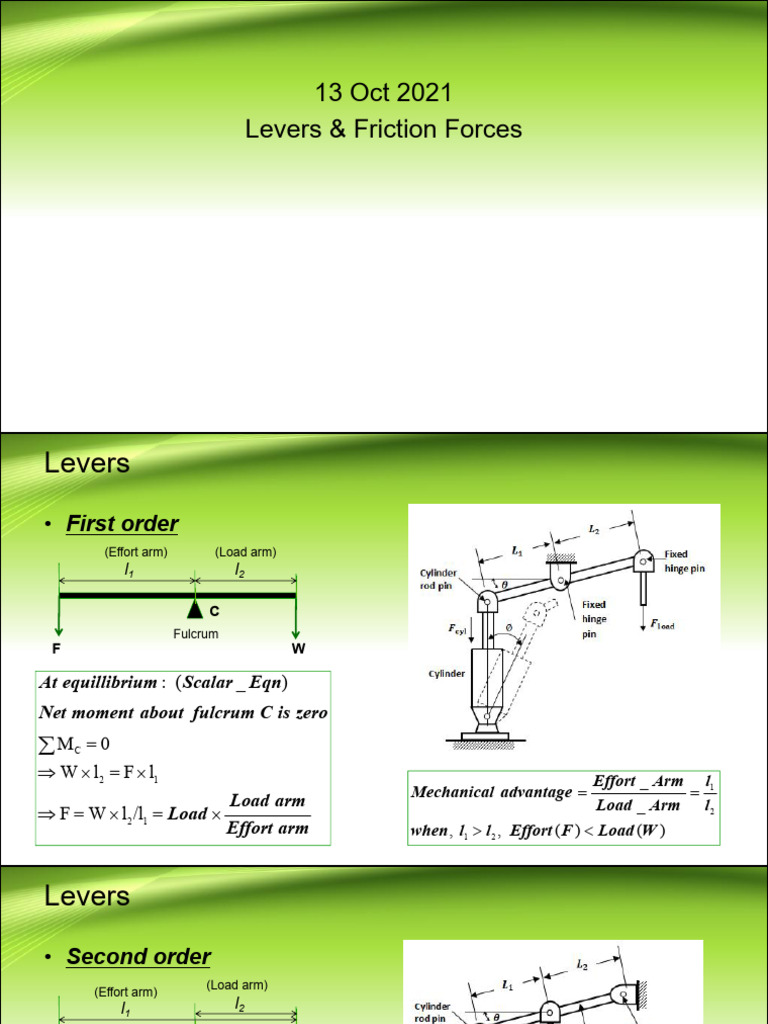 Mechanism_lever and Friction forces | PDF | Force | Friction