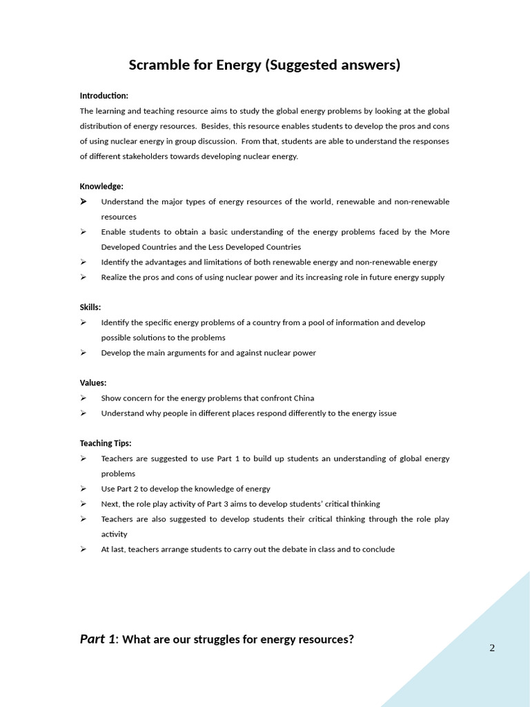 Global Energy Resource Challenges | PDF | World Energy Resources ...