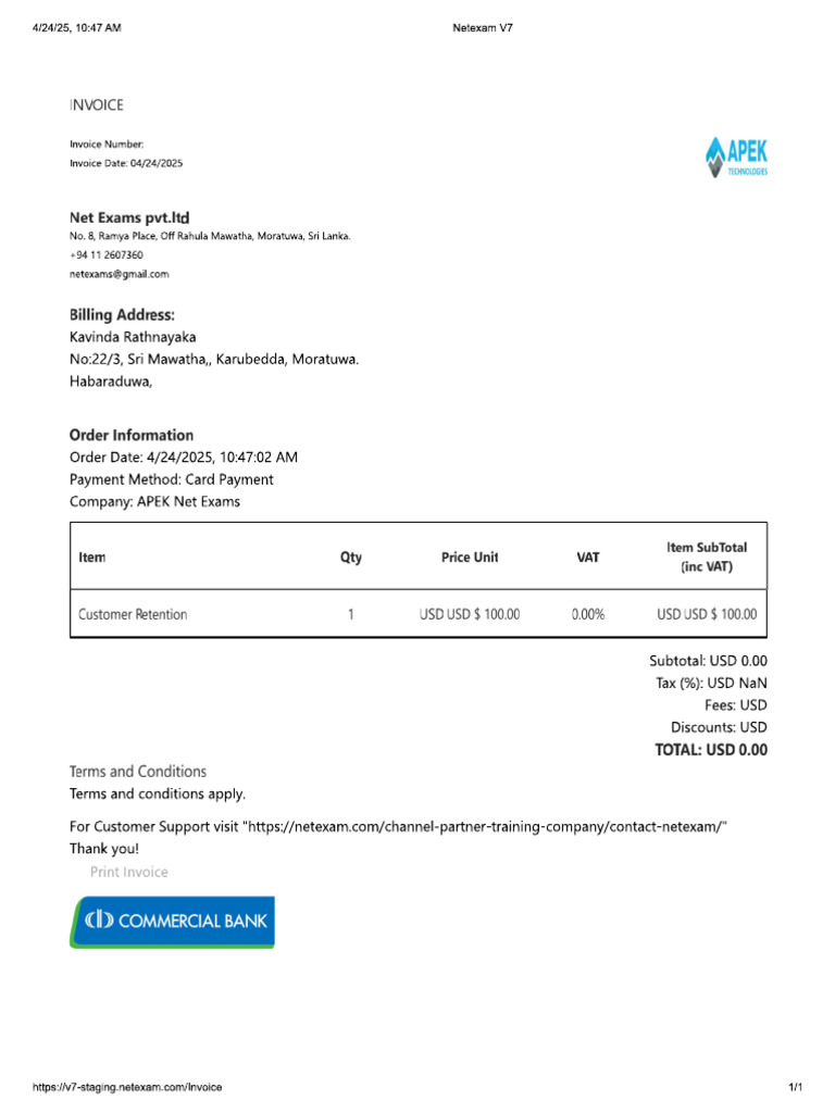 Net Exam Payment slip | PDF