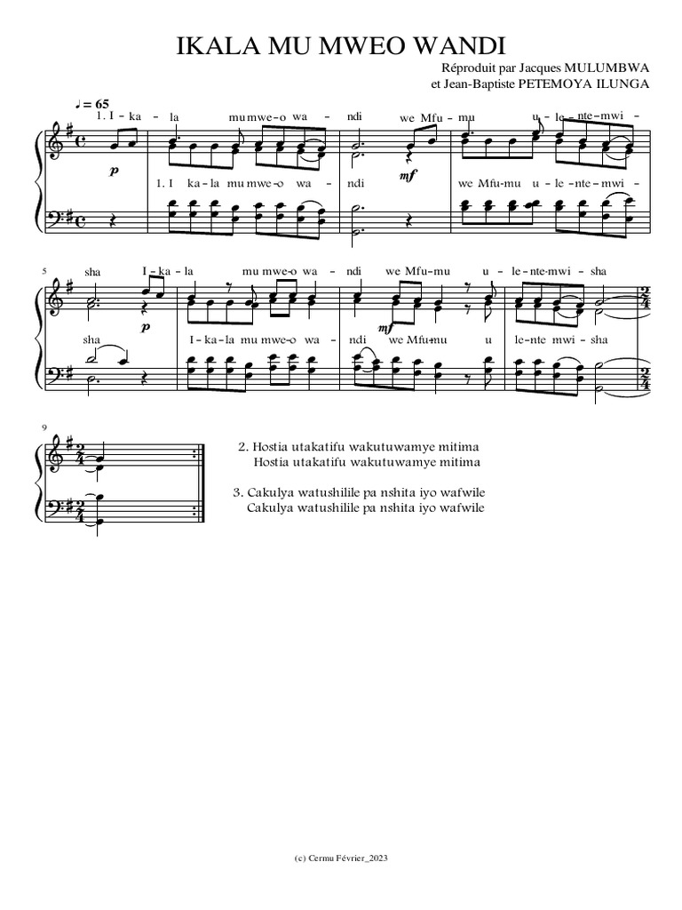 Ikala Mu Mweo Wandi-1 | PDF