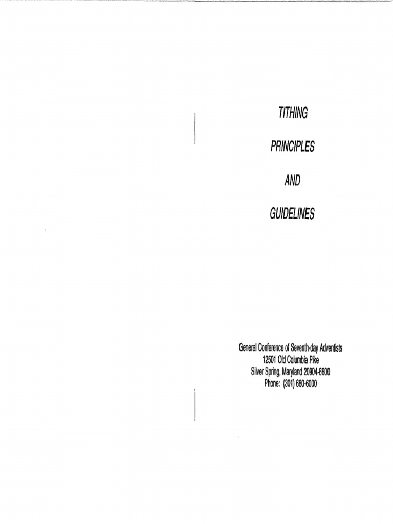 Tithing Principles and Guidelines Bklet 1990 | PDF