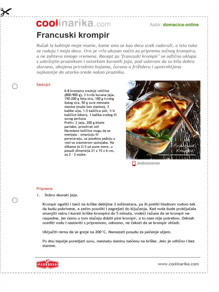 Francuski Krompir | PDF