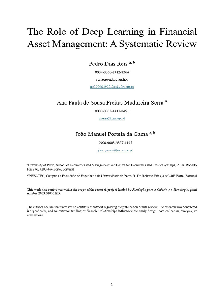 Deep Learning in Financial Asset Management | PDF | Investment ...