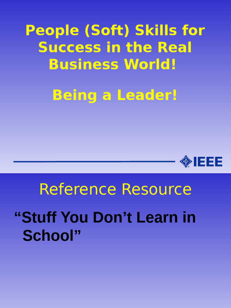 Soft Sklls for the Workplace | PDF | Leadership | Skill