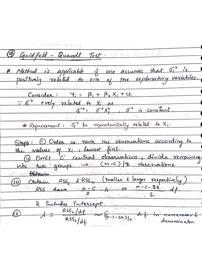 Tests of Heteroskedasticity | PDF