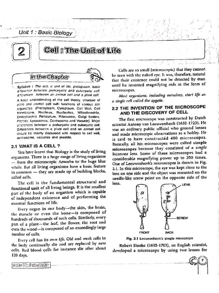 Cell The Unit of Life | PDF