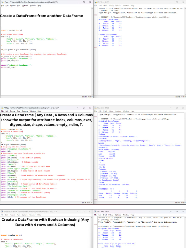 Create A DataFrame From Another DataFrame | PDF