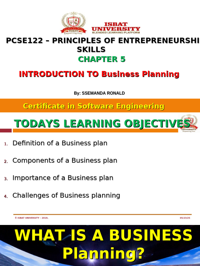 LECTURE 5 - Introduction To Business Planning | PDF | Marketing | Business