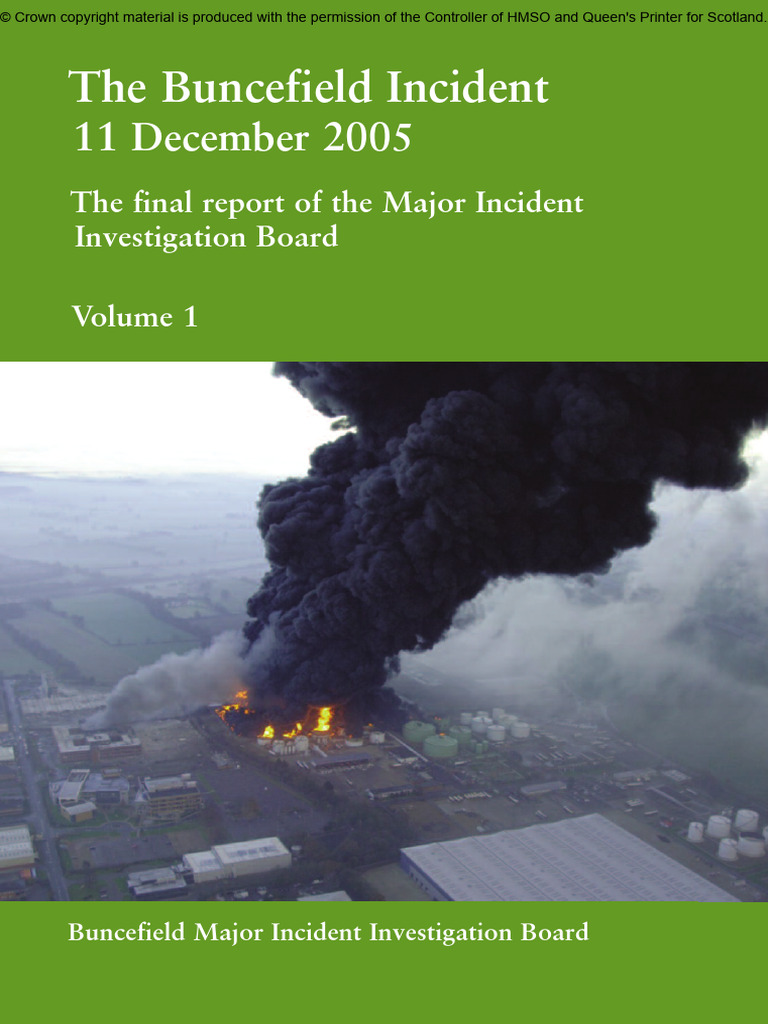 Buncefield Incident 11 Dec 05 - Vol 1 | PDF
