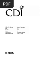 Children's Depression Inventory (CDI) | PDF