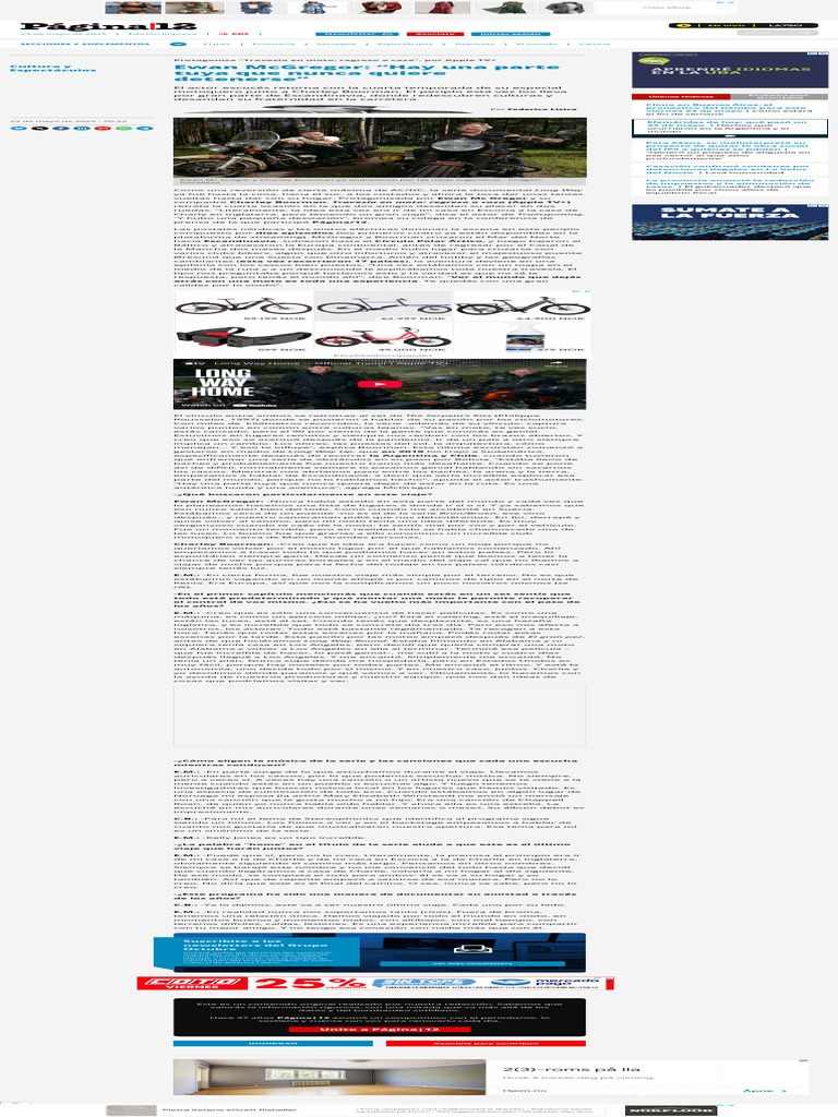 Ewan McGregor: "Hay Una Parte Tuya Que Nunca Quiere Detenerse" - Protagoniza "Travesía en Moto ...