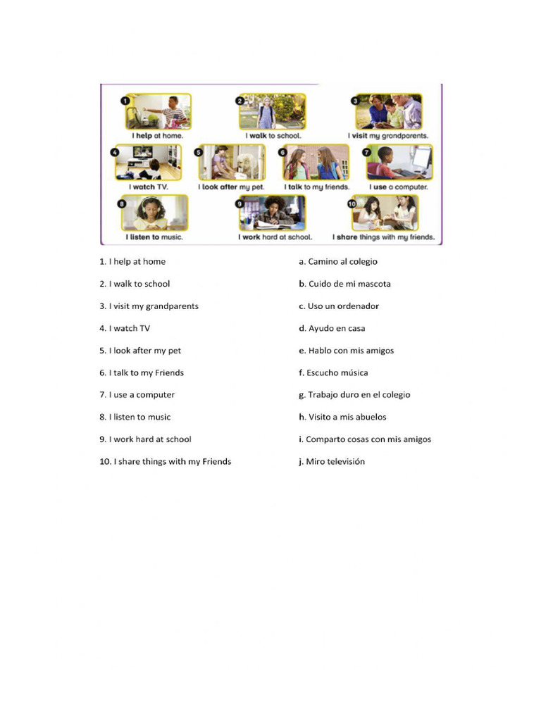 Vocab Unit 5 Ejercicios | PDF