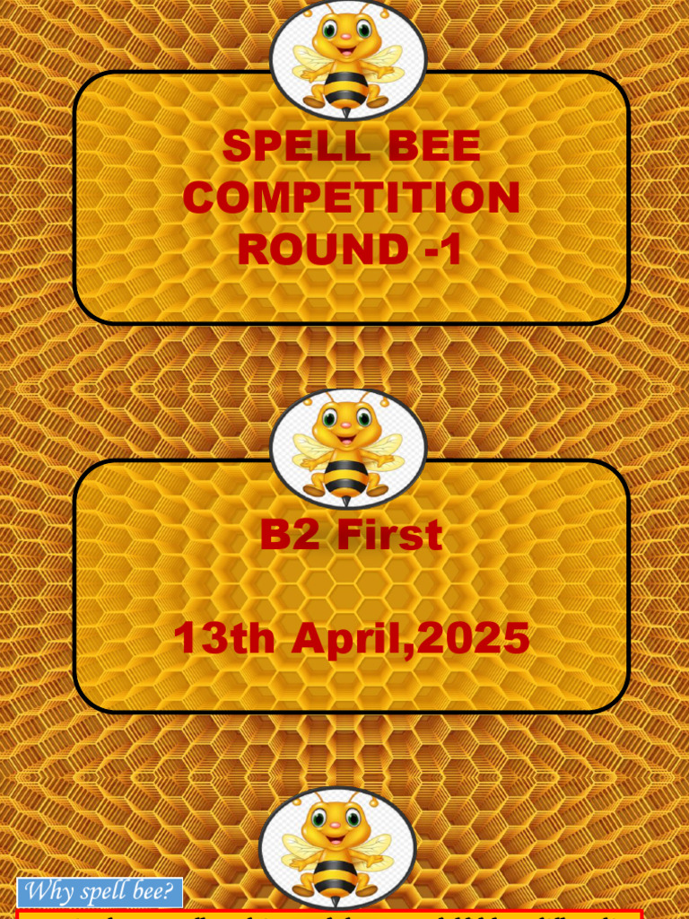 Spell Bee Competition Round 1 Details | PDF | Behavior Modification ...