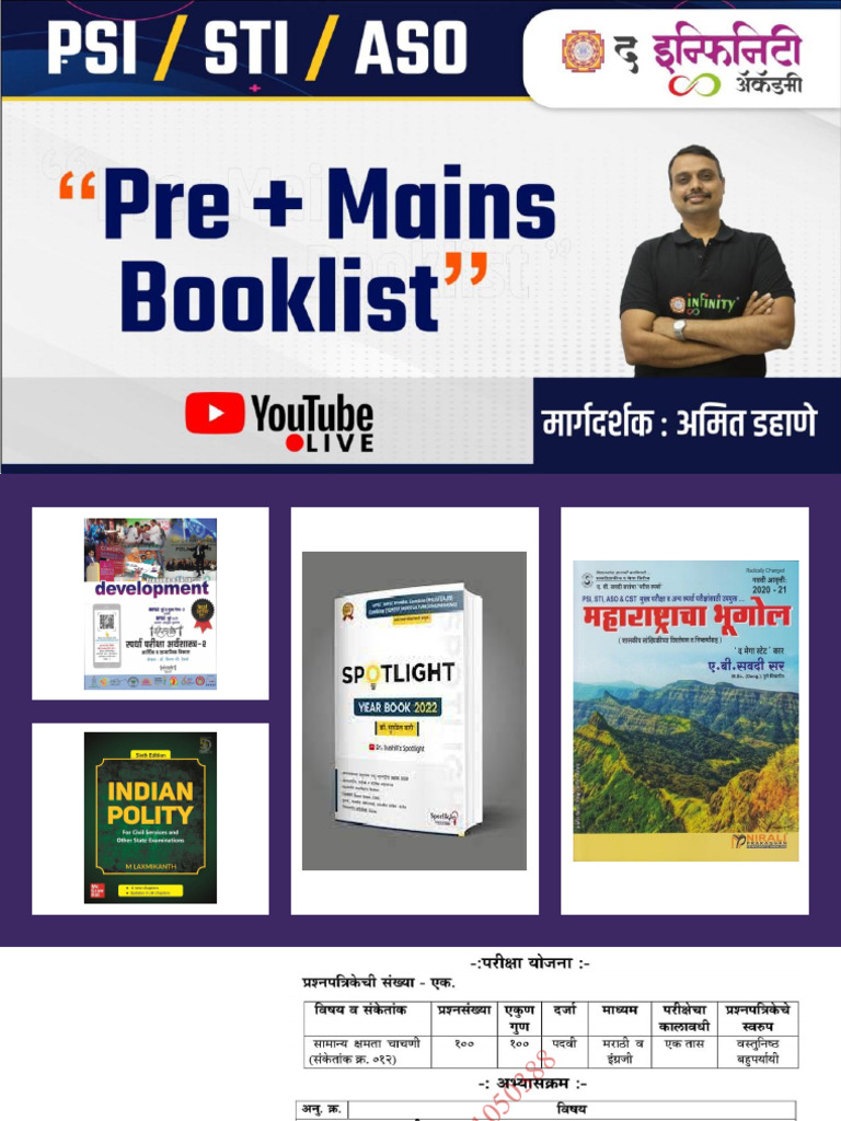 MPSC COMBINE BOOK LIST by AMIT DAHANE SIR | PDF