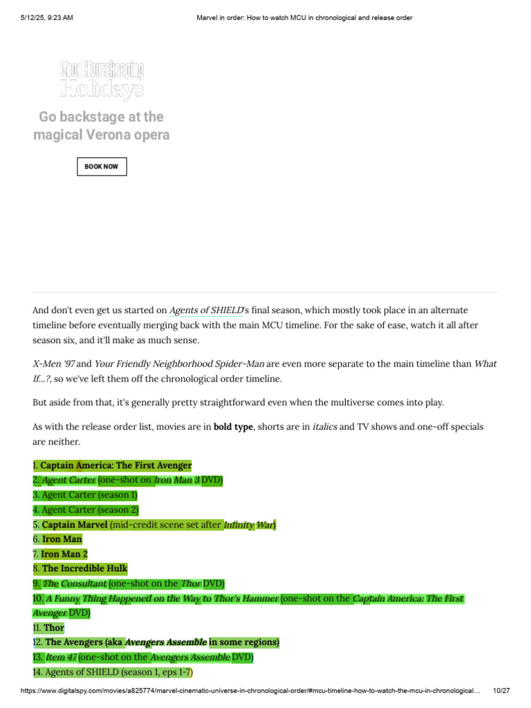 Marvel in Order - How To Watch MCU in Chronological and Release Order ...