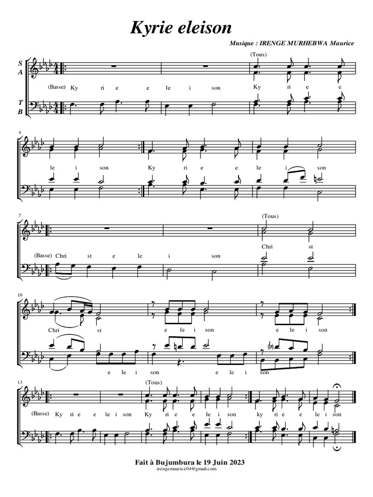 Partition PDF : Kyrie Eleison | PDF