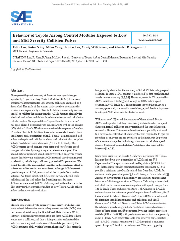Behavior_of_Toyota_Airbag_Control_Module | PDF | Motor Vehicle
