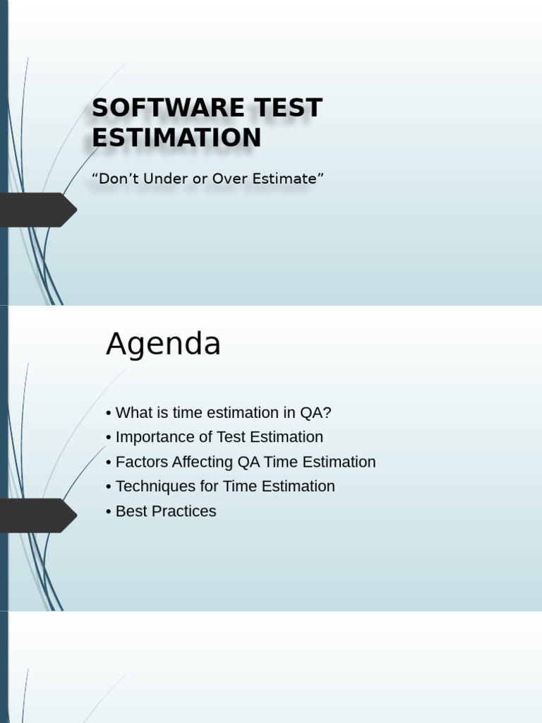 SOFTWARE TEST ESTIMATION | PDF