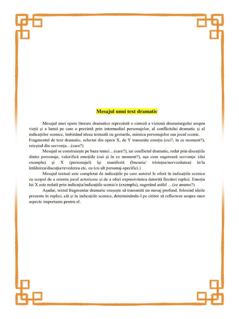 Mesaj Text Dramatic | PDF