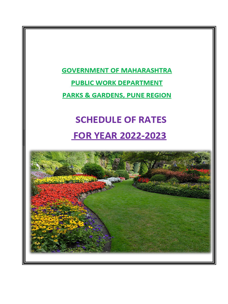 PWD Garden Schedule of Rates 2022-23 | PDF | Manure | Horticulture