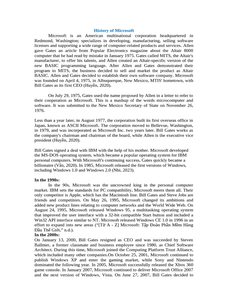 History of Microsoft | PDF