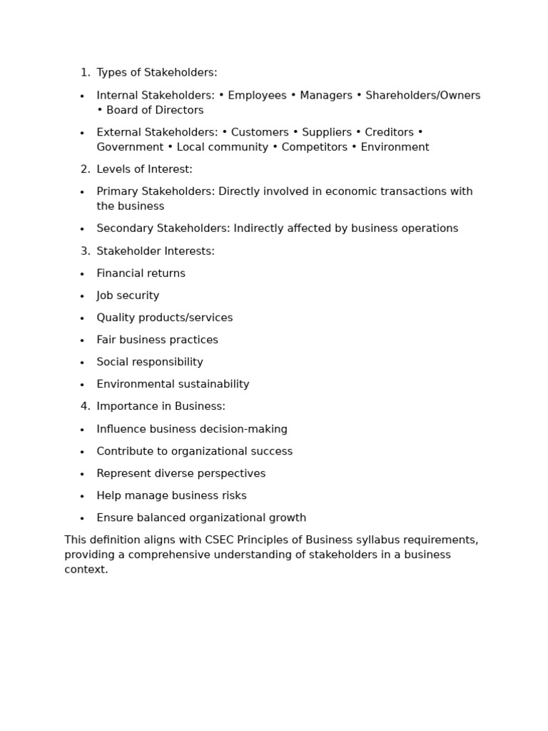 Types and Roles of Stakeholders | PDF
