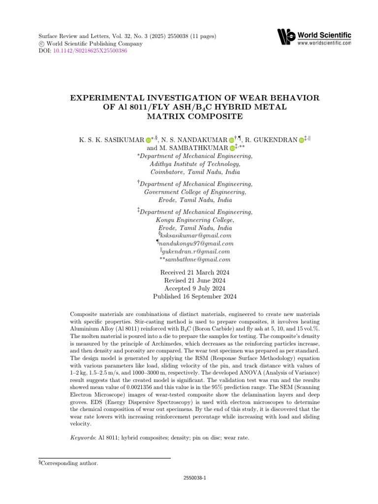 SRL 24-25 Wear 8011 Paper | PDF | Wear | Composite Material