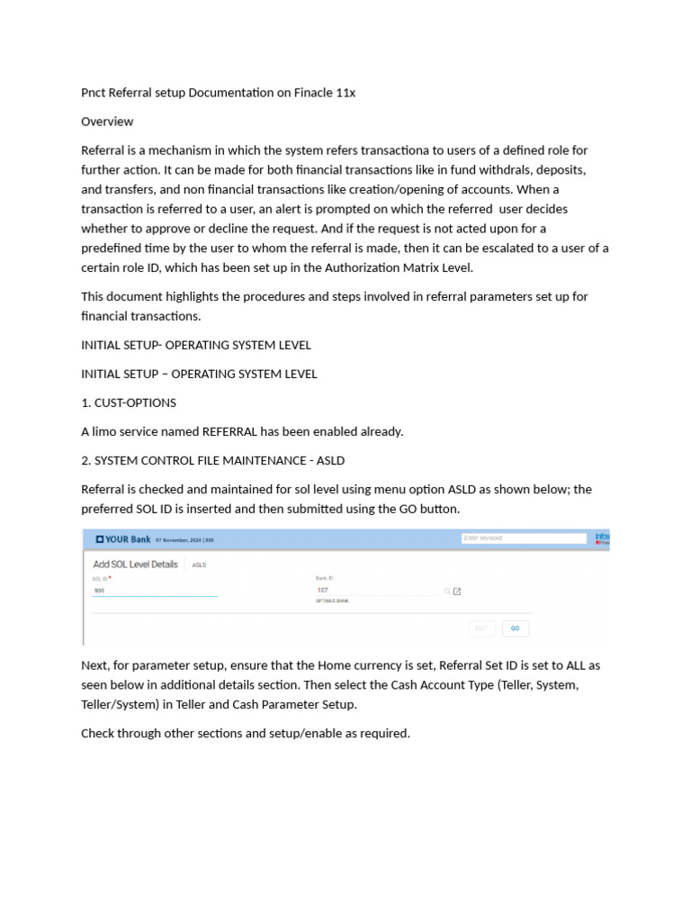 Pnct Referral Setup in Finacle 11x | PDF | Transaction Account | Software