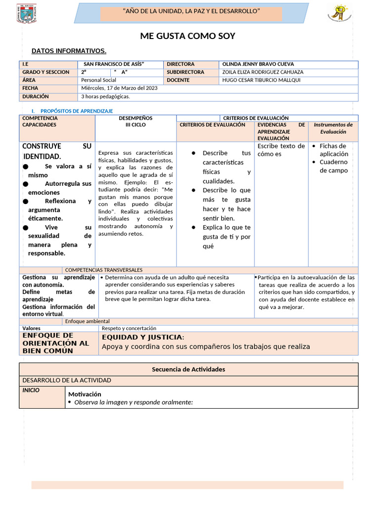01-04-24-P.S - Me Gusta Como Soy | PDF | Aprendizaje | Cognición
