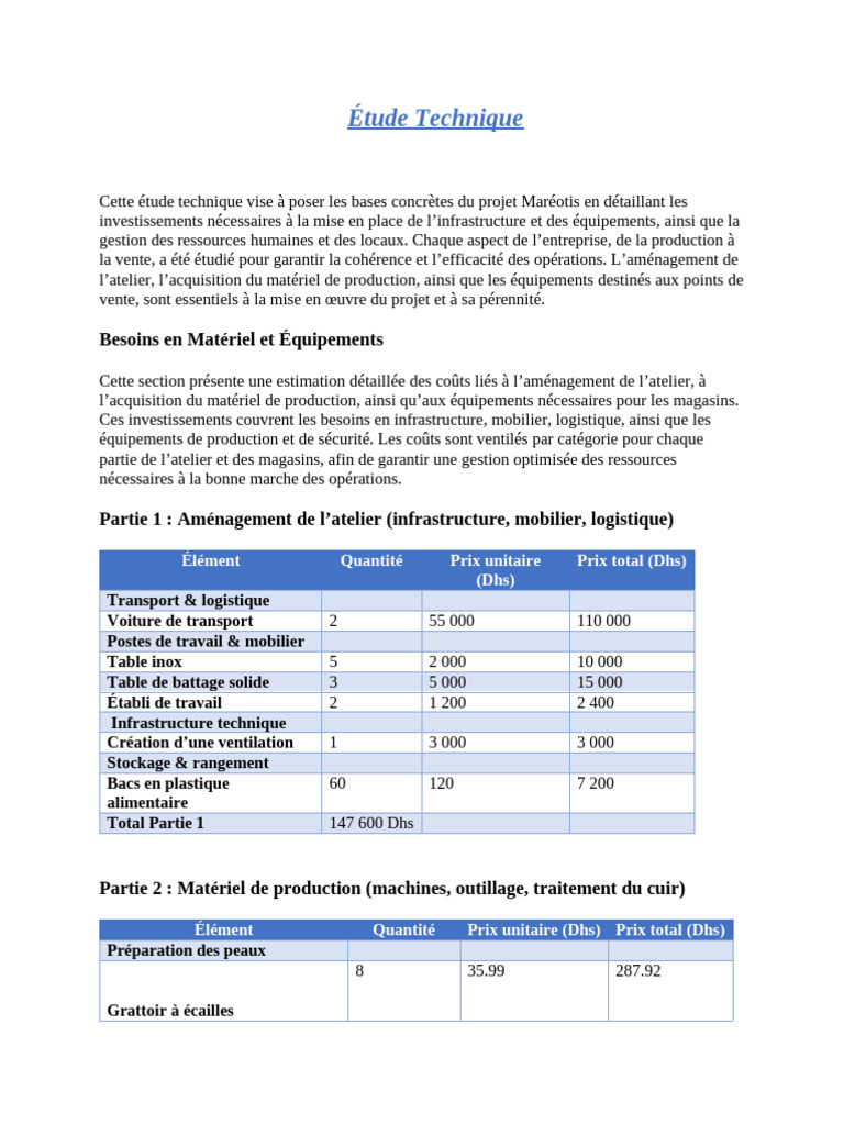 Étude Technique du Projet Maréotis | PDF | Logistique | Gestion des ...