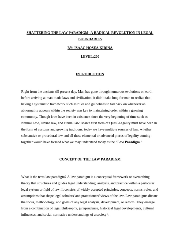 Law Paradigm by Isaac Hosea | PDF | Paradigm | Rule Of Law