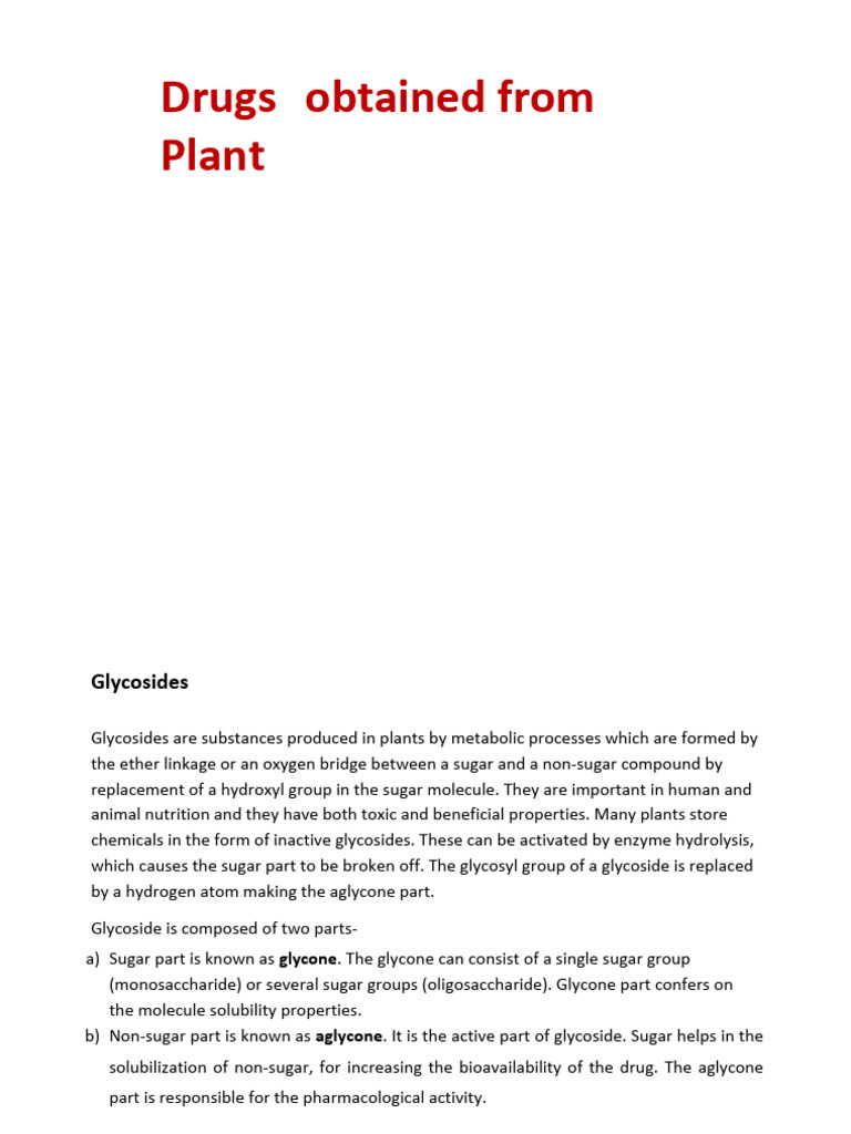 Drugs Derived From Plants | PDF | Alkaloid | Resin