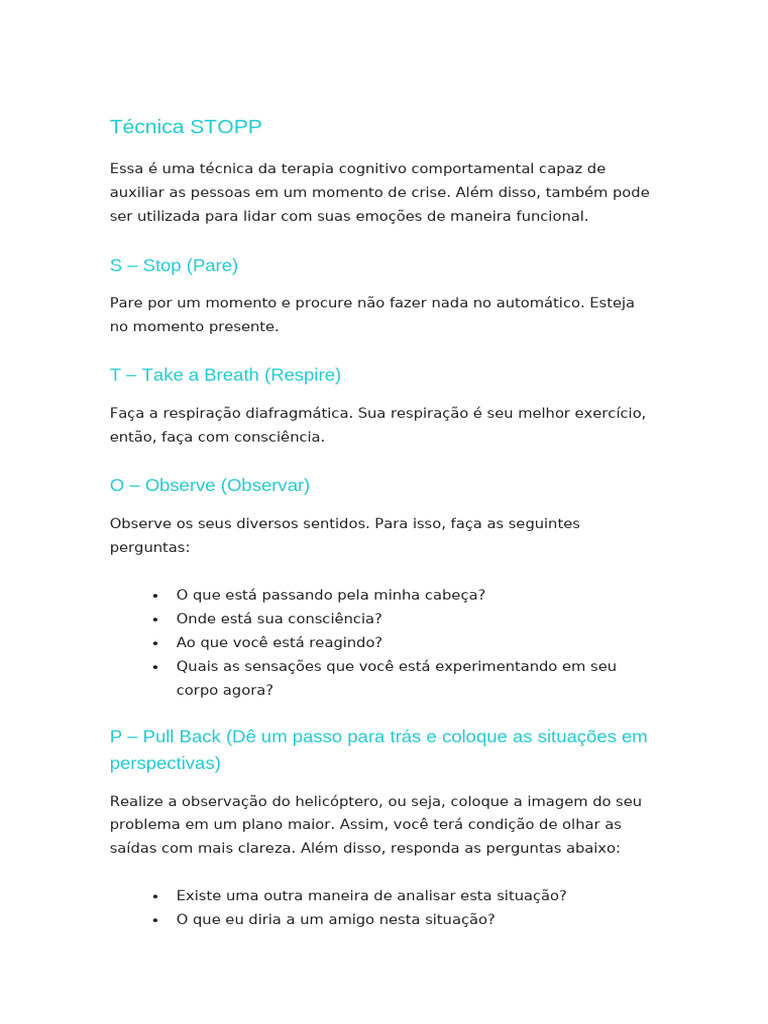 Técnica STOPP | PDF