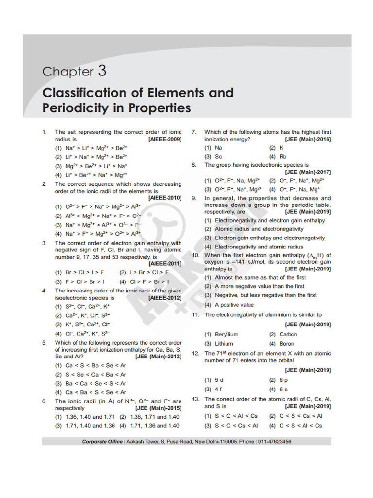 C_Ch-03_Classification of Elements and Periodicity in Properties (2) | PDF