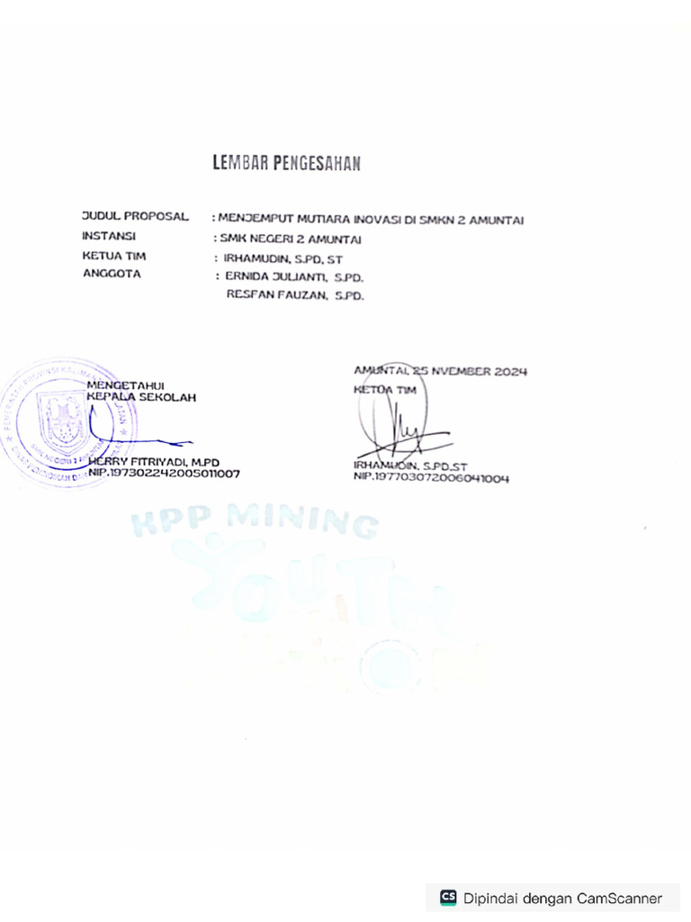 lembar pengesahan lomba kpp | PDF