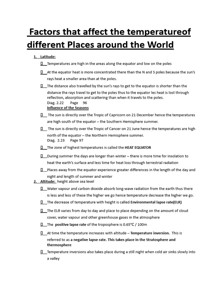 Factors Influencing Global Temperature | PDF | Atmosphere Of Earth ...