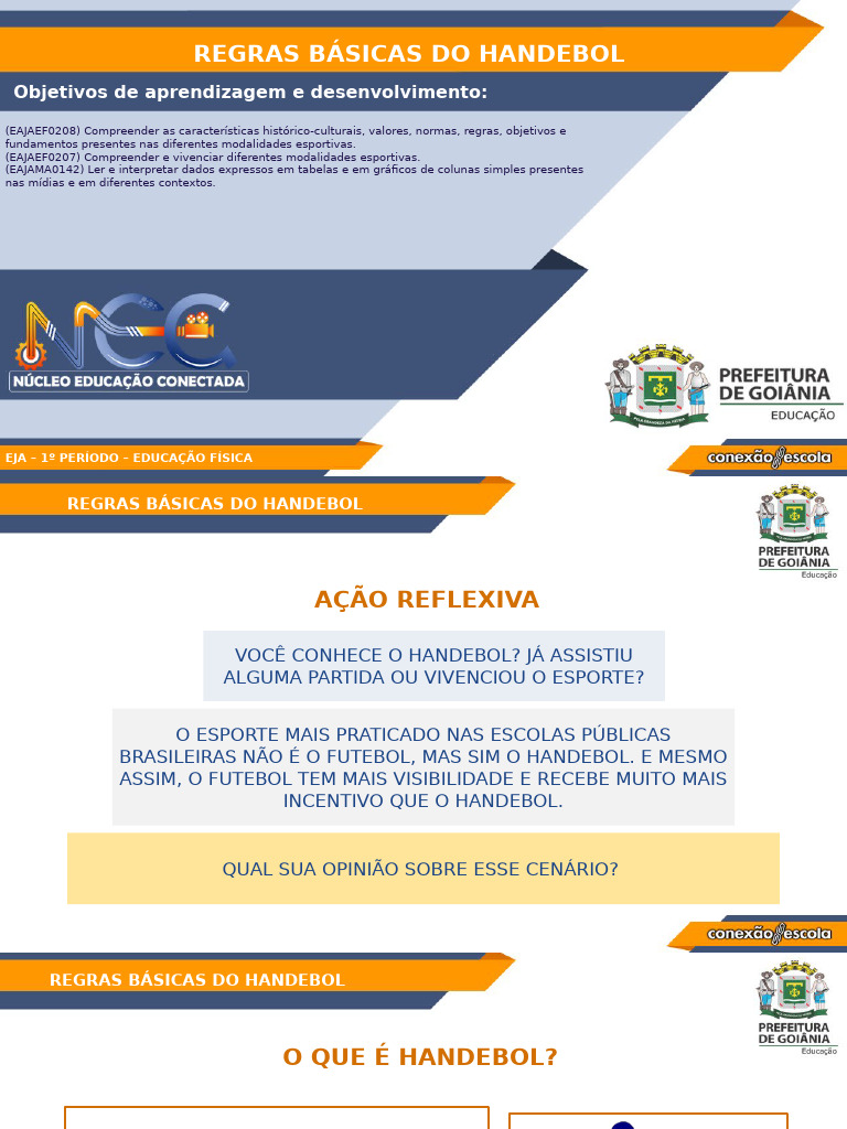 Slides 8 - Regras Básicas Handebol | PDF | Esportes | Jogos com bola