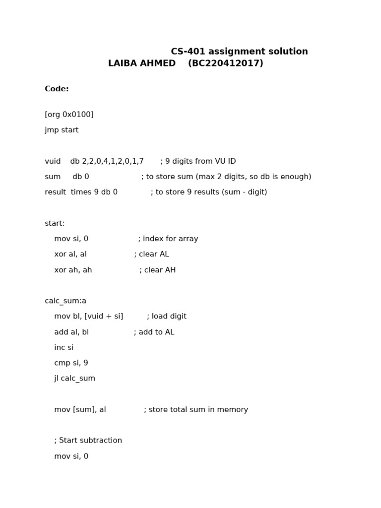 CS 401 (BC220412017) | PDF