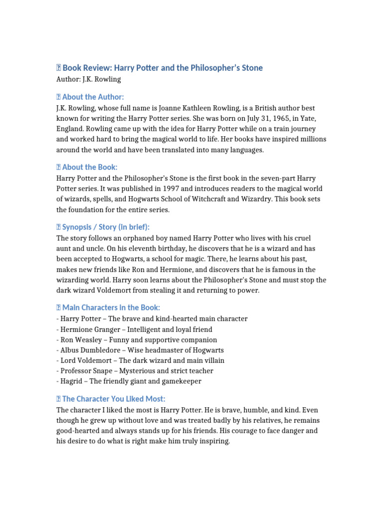 Harry_Potter_Book_Review | PDF | Harry Potter | Mythography