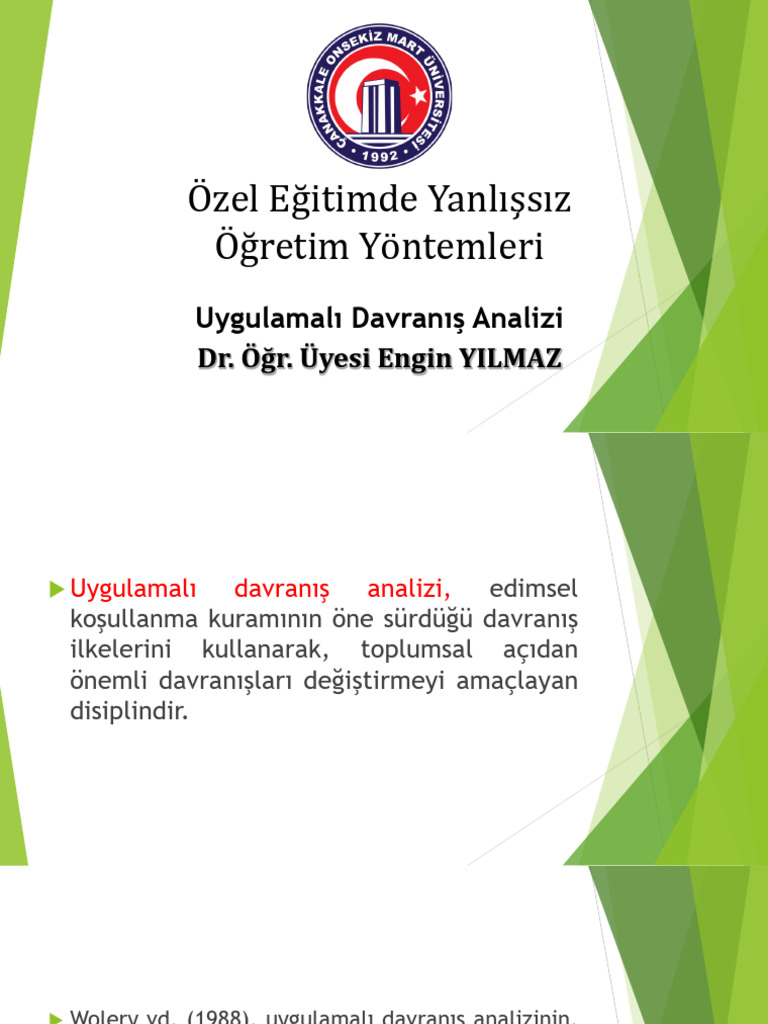 2.Uygulamalı Davranış Analizi | PDF