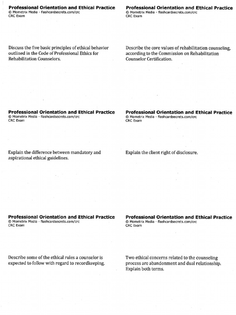 CRC Exam Flashcard Study System | PDF
