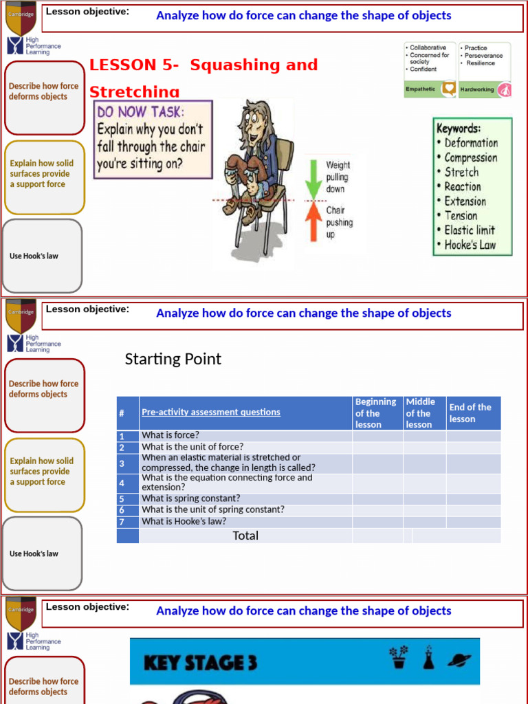 4 Unit 9i Stretching and Squaching | PDF | Force | Elasticity (Physics)